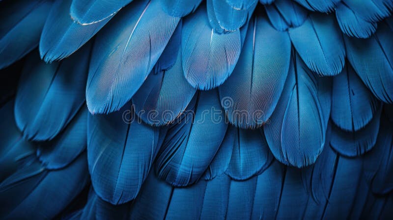 Detailed Close-up View of the Navy Blue Feathers of a Bird, Showcasing ...