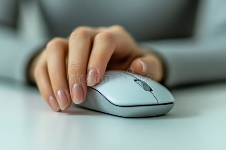 A Detailed Close Up View of a Person S Hand while Using a Computer ...