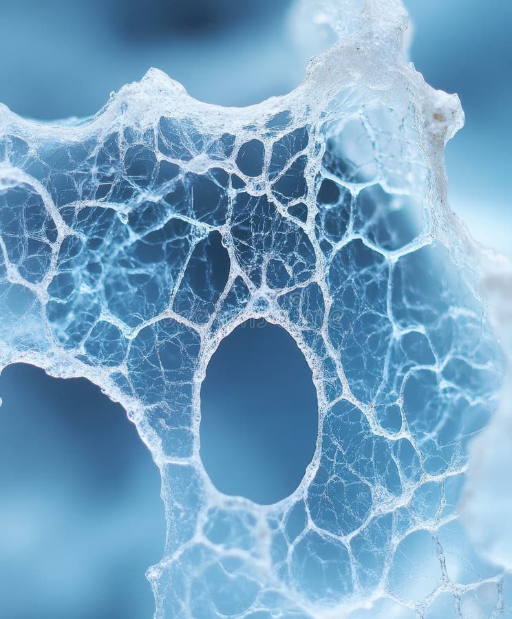 A Detailed Close-up View of a Piece of Ice Featuring a Distinct Hole ...