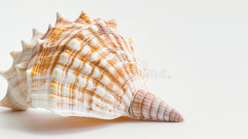 Close-Up of a Sea Shell on a White Background Stock Photo - Image of ...