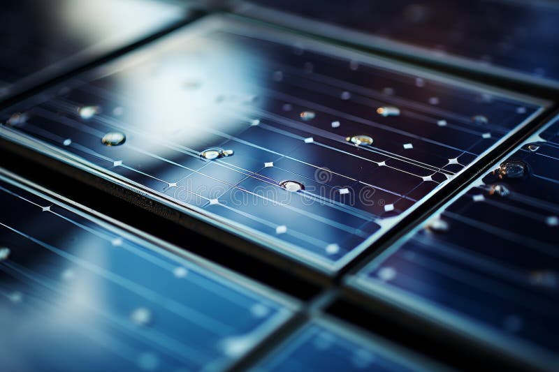 Detailed Close-up View of Solar Panel Components and Technology in ...