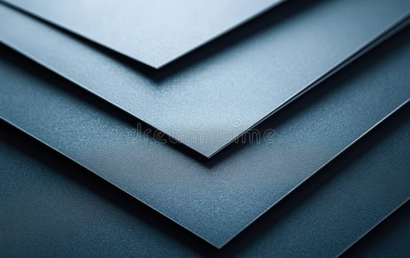 A Detailed Close-up View of a Stack of Smooth Black Sheets of Paper ...