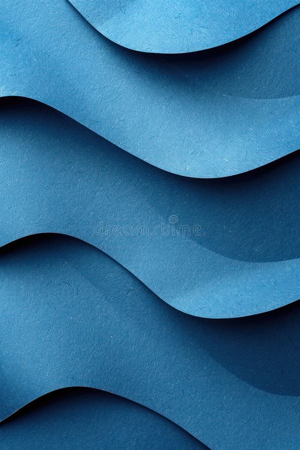Detailed Close-up View of a Vibrant Blue Wave Pattern on Textured Paper ...