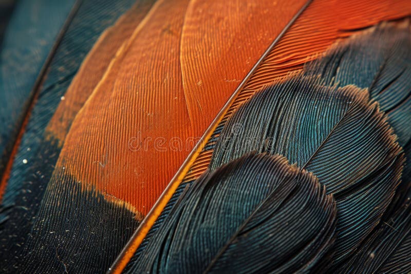 A Detailed Close-up View of the Vibrant and Intricate Feathers of a ...