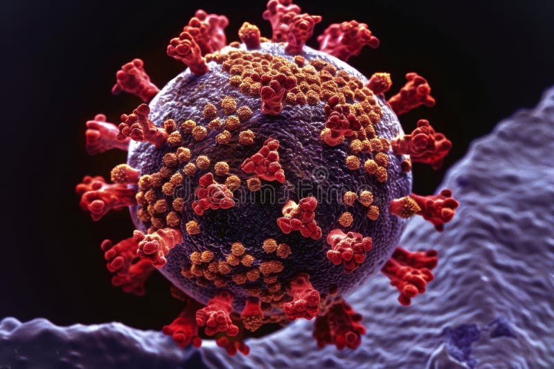 Detailed Close Up View of a Virus Structure Highlighting Its Unique ...