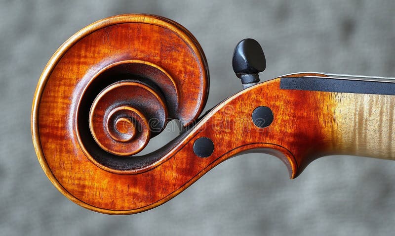Detailed Close-up of Violin Scroll Stock Image - Image of light, design ...