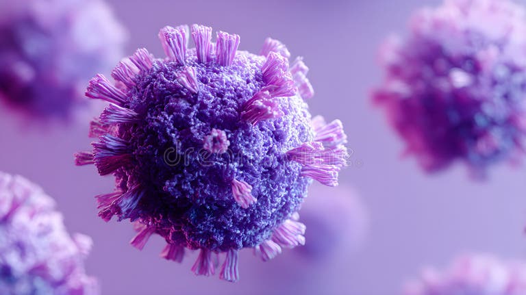 Detailed Close-up of a Virus Structure Highlighting Unique Features and ...