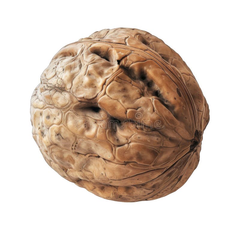 A Detailed Close-Up of a Walnut Shell Stock Illustration - Illustration ...