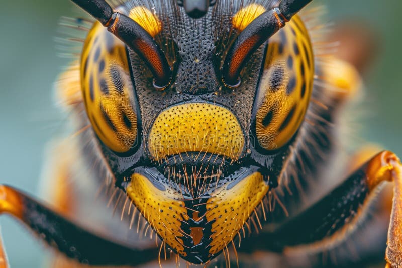 Detailed Close-up of a Wasp S Face, Suitable for Educational Materials ...