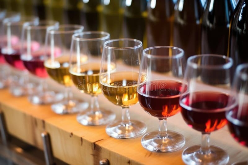 Detailed Close-up of Wine Samples in Clear Glass Containers Stock Image ...