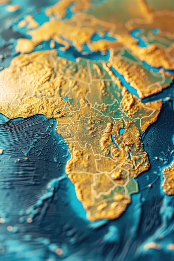 A Detailed Close-up of a World Map, Perfect for Educational Projects ...