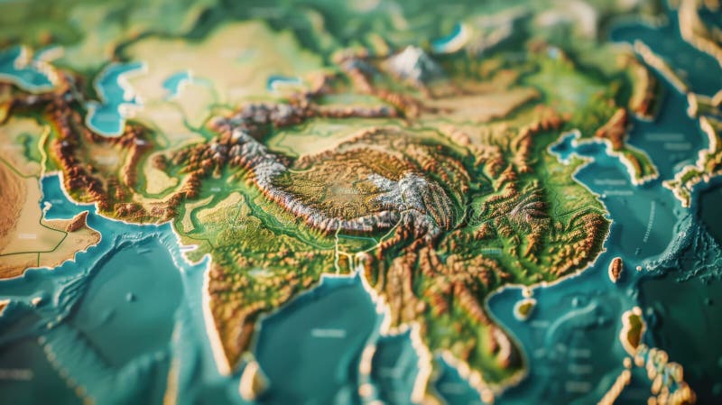 Detailed Close-up of a World Map, Suitable for Educational Purposes ...