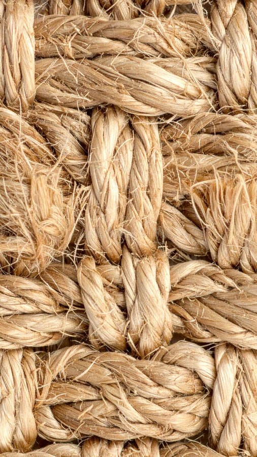 Detailed Close Up of Woven Brown Rope Texture in a Natural Material ...