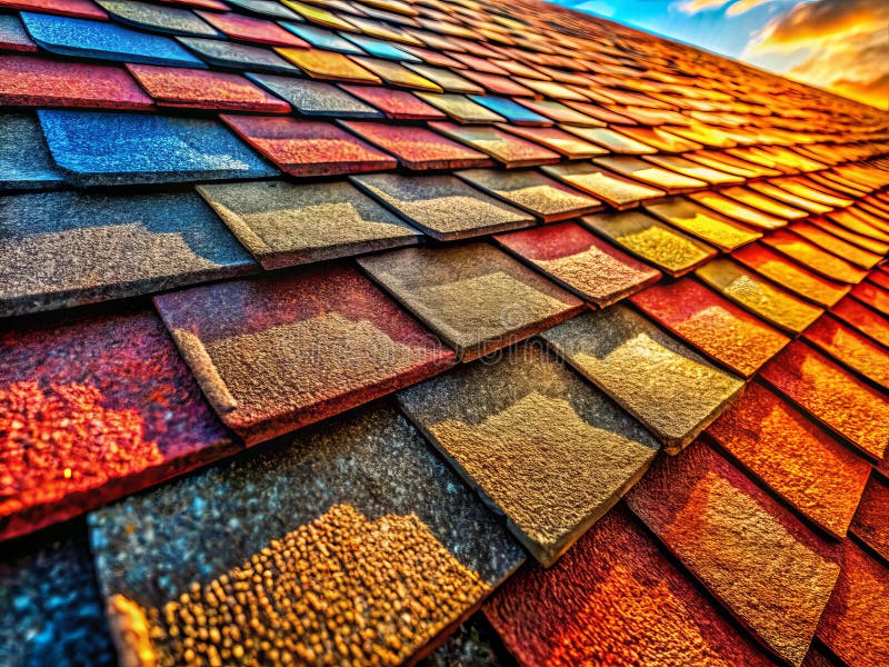 Detailed Closeup of Asphalt Roofing Shingles Texture Pattern and ...