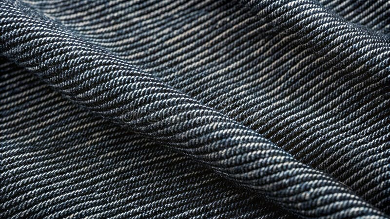 Detailed CloseUp of Black Denim Fabric Texture Weaving Patterns and ...