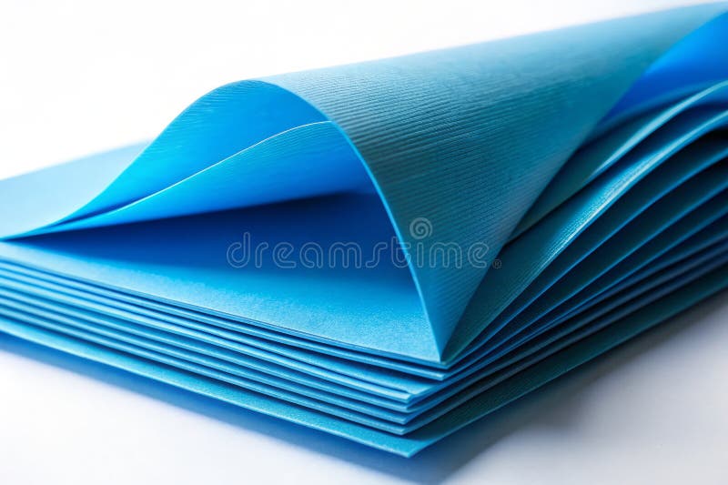 Detailed CloseUp of a Blue Note Paper Fold an Educational Model for ...