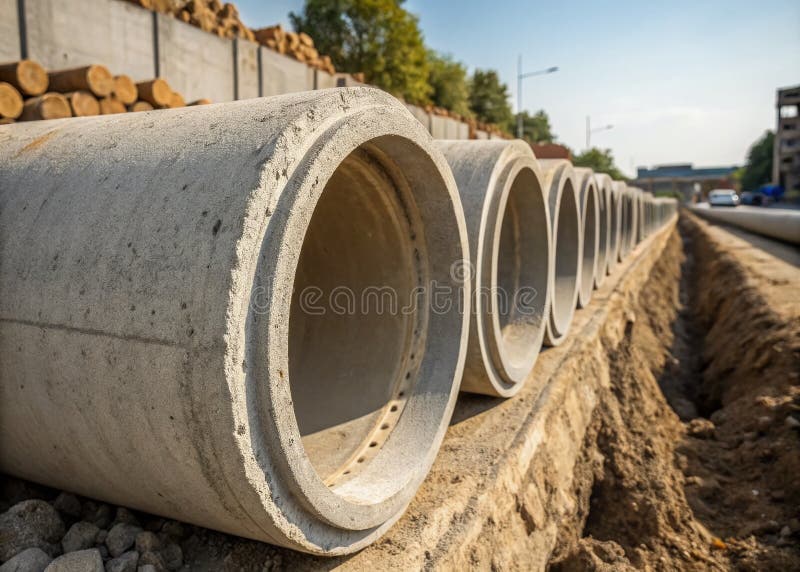 Detailed Closeup of a Cement Pipe Exploring Texture Construction and ...