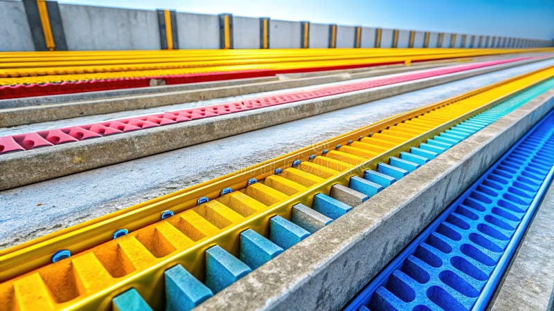 Detailed Closeup of Concrete Expansion Joints a Structural Design ...