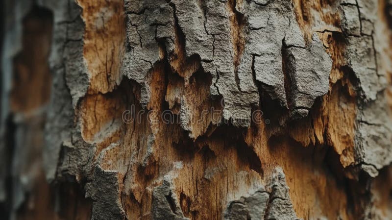 Detailed Closeup of Damaged Tree Bark Texture Stock Illustration ...