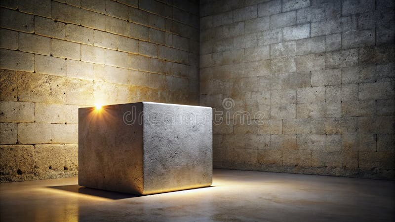 Detailed CloseUp of a Geometric Concrete Cube Construction Brick Wall ...