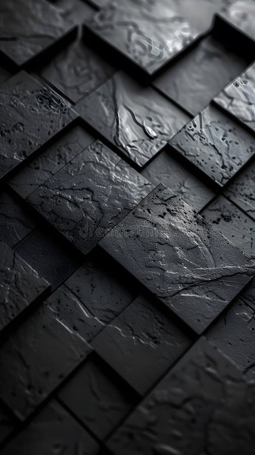 Detailed Closeup of a Grey Rectangular Tile Wall Resembling Brickwork ...