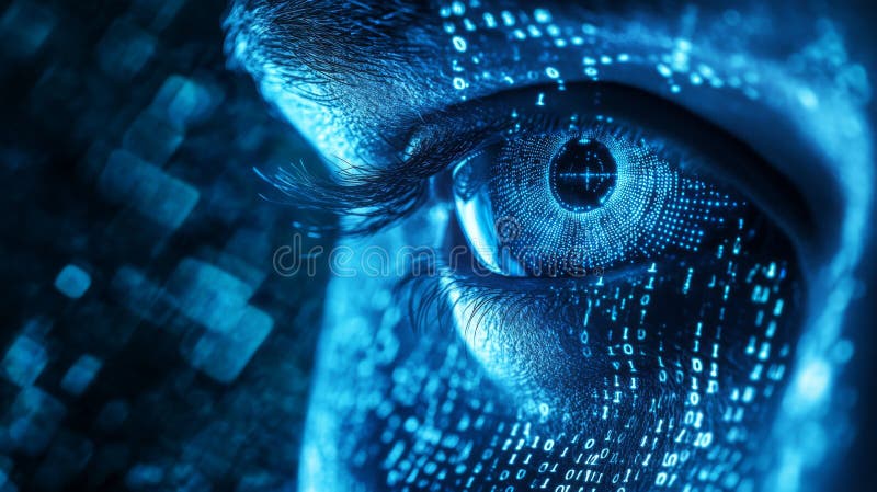 A Detailed CloseUp of a Human Eye Set Against a Backdrop of Advanced ...