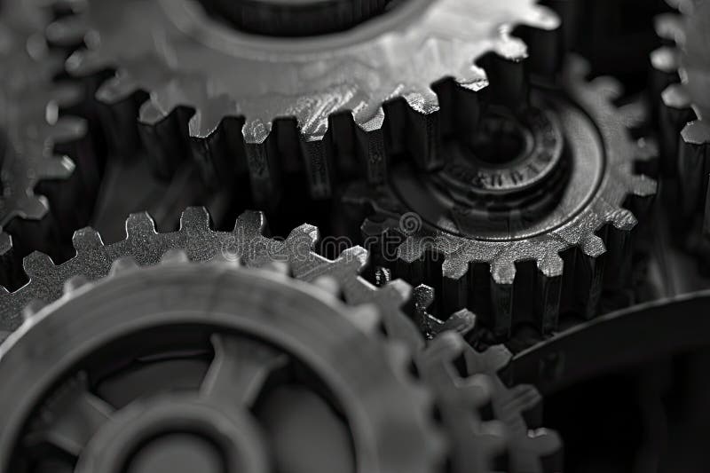 This is a Detailed Closeup Image of a Group of Gears within a Machine ...