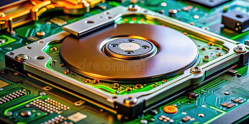 Detailed CloseUp of a 35Inch SATA Hard Drive PCB Underside a ...