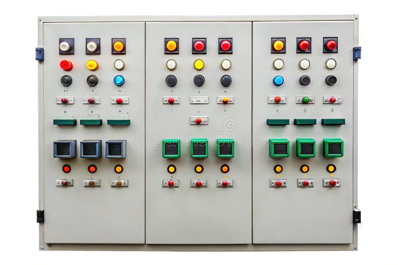Detailed Closeup of an Industrial Electric Control Panel Box Isolated ...