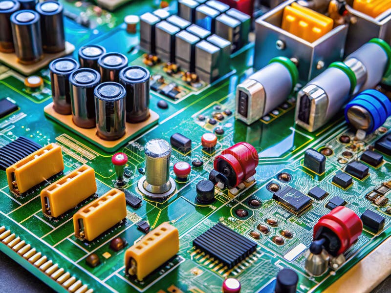 Detailed Closeup of an Industrial Electric Control Panel Circuit ...