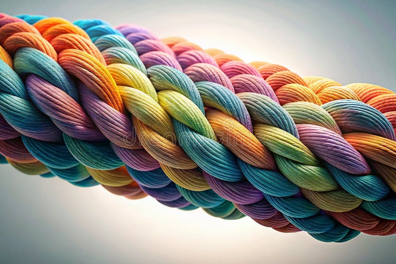 Detailed CloseUp of Intricate Braided Rope Patterns on a Pure White ...