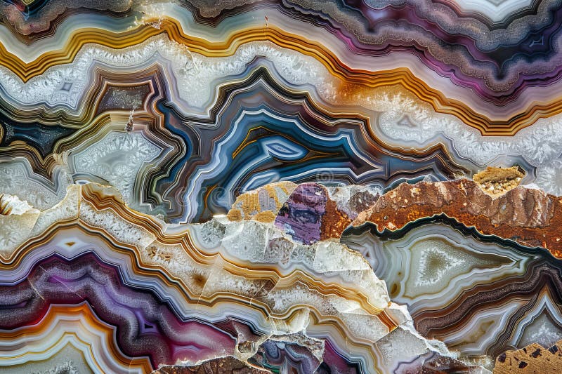 A Detailed Closeup of an Intricate Pattern in the Surface of Agate ...