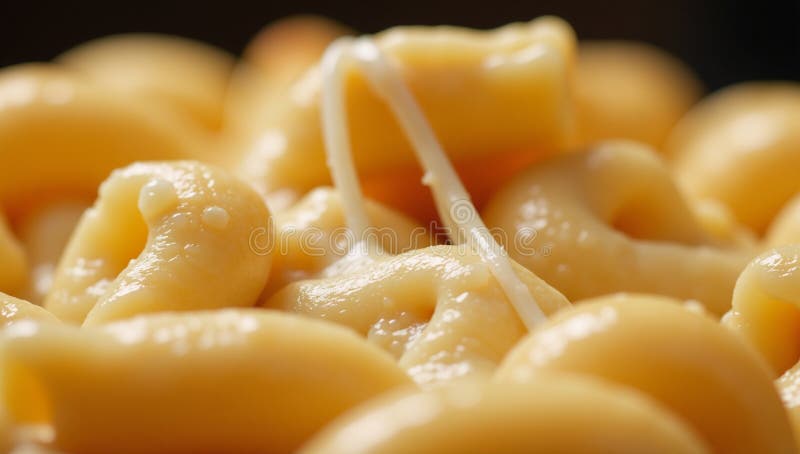 Detailed Closeup of Macaroni and Cheese Texture on Macro Scale Stock ...
