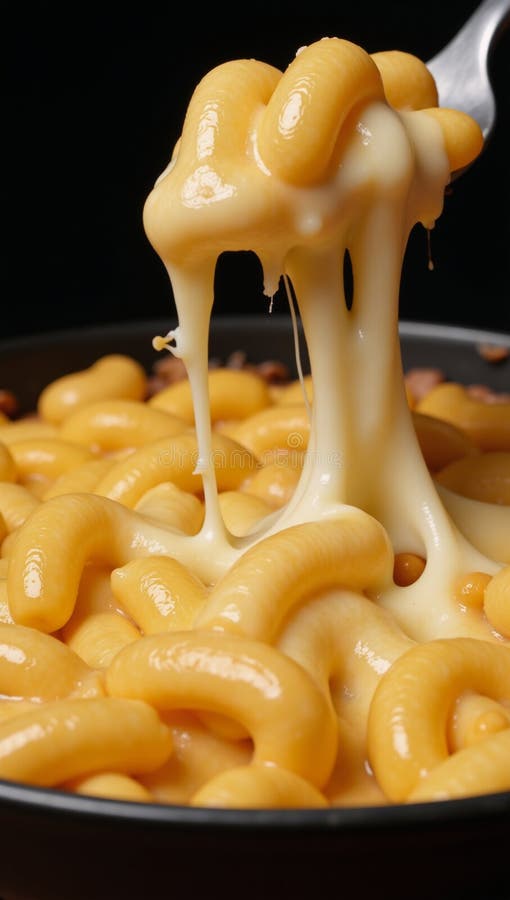 Detailed Closeup of Macaroni and Cheese Texture on Macro Scale Stock ...