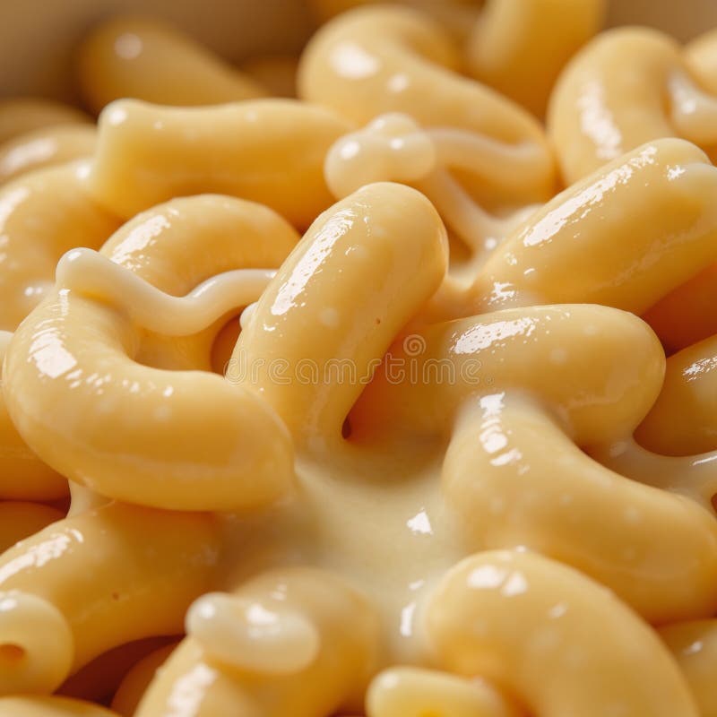 Detailed Closeup of Macaroni and Cheese Texture on Macro Scale Stock ...
