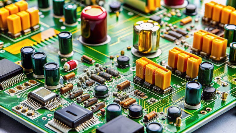 Detailed CloseUp of a Modern Electronic Circuit Board a Comprehensive ...