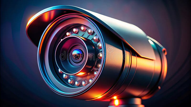 Detailed CloseUp of a Modern Security Camera Advanced Surveillance ...