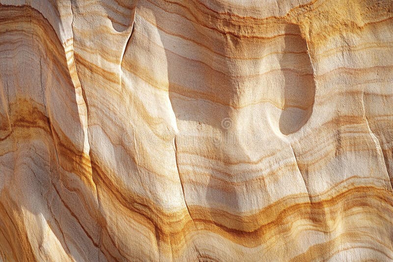 Detailed Closeup of Natural Sandstone Layers with Abstract Orange and ...