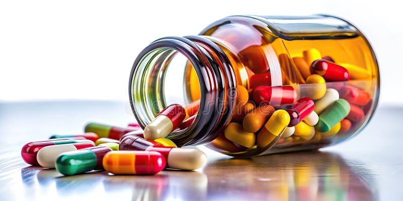 Detailed Closeup of a Pill Bottle Pharmaceutical Packaging Design with ...