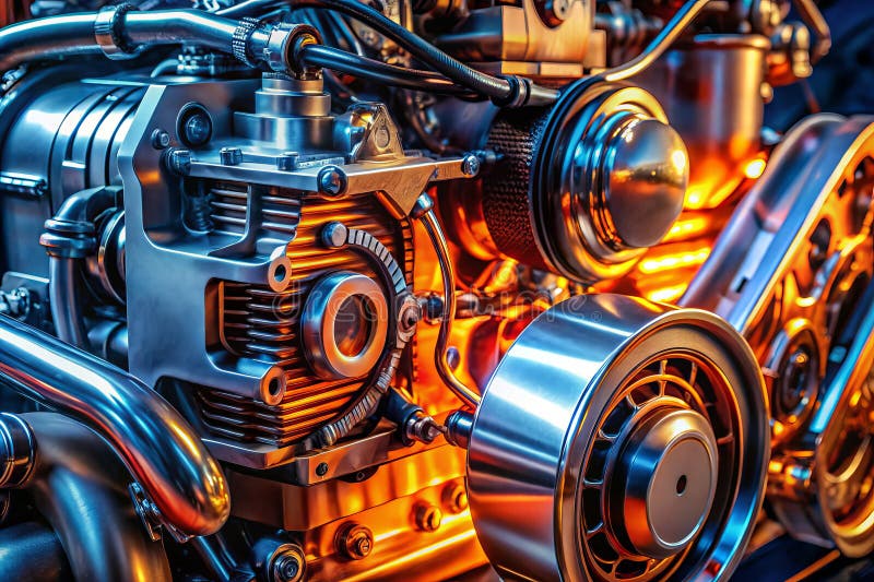 Detailed CloseUp of a Powerful Industrial Generator Engine a Showcase ...
