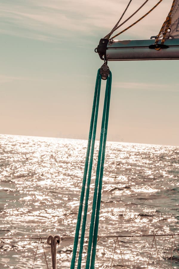 Detailed Closeup of Rigging on Sail Boat Stock Image - Image of tall ...