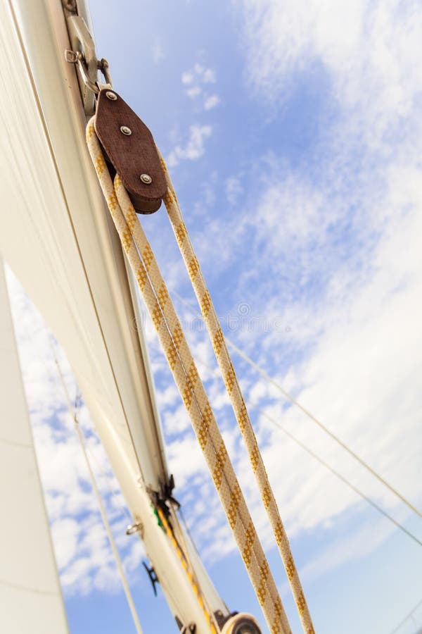 Detailed Closeup of Rigging on Sail Boat Stock Photo - Image of rigging ...