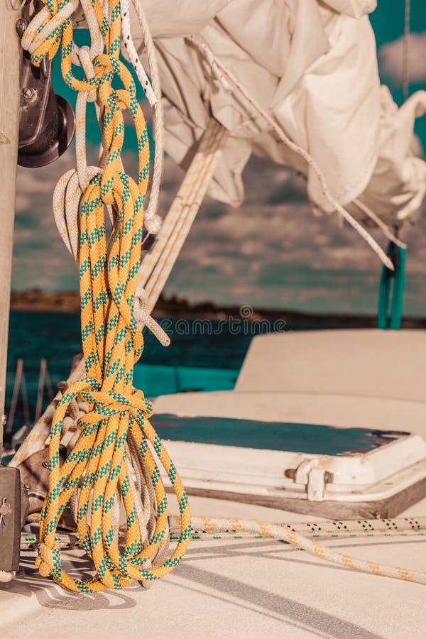 Detailed Closeup of Rigging on Sail Boat Stock Photo - Image of ship ...