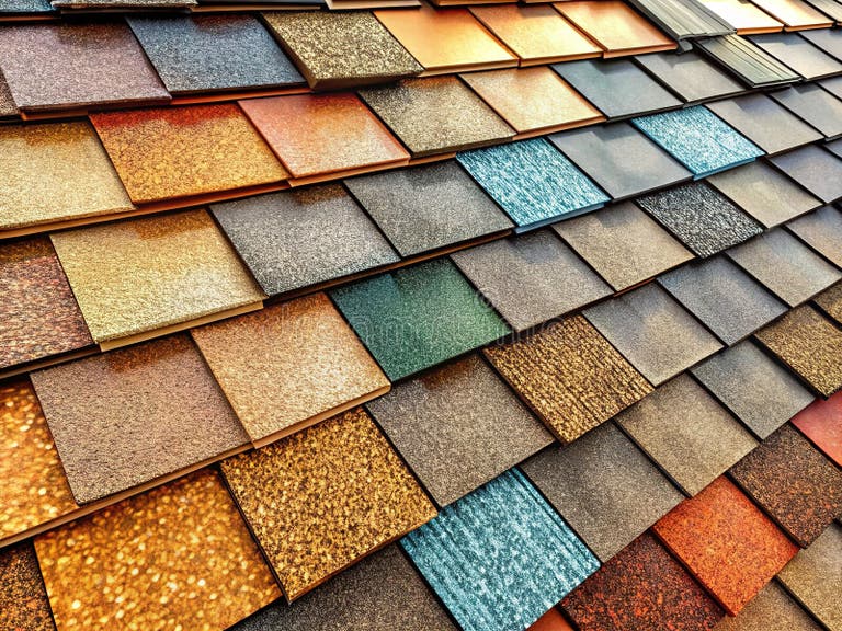 Detailed Closeup of Roofing Shingle Textures Exploring Architectural ...