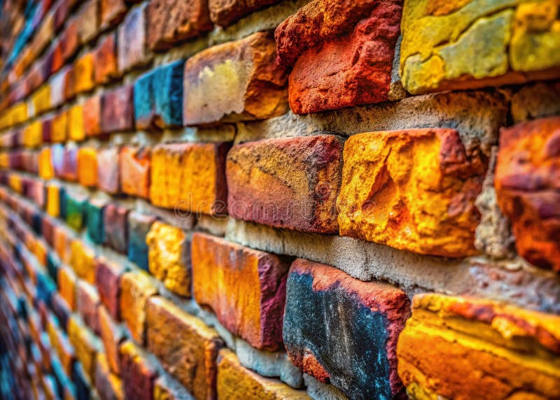 Detailed Closeup of a Rustic Brick and Natural Stone Architectural Wall ...