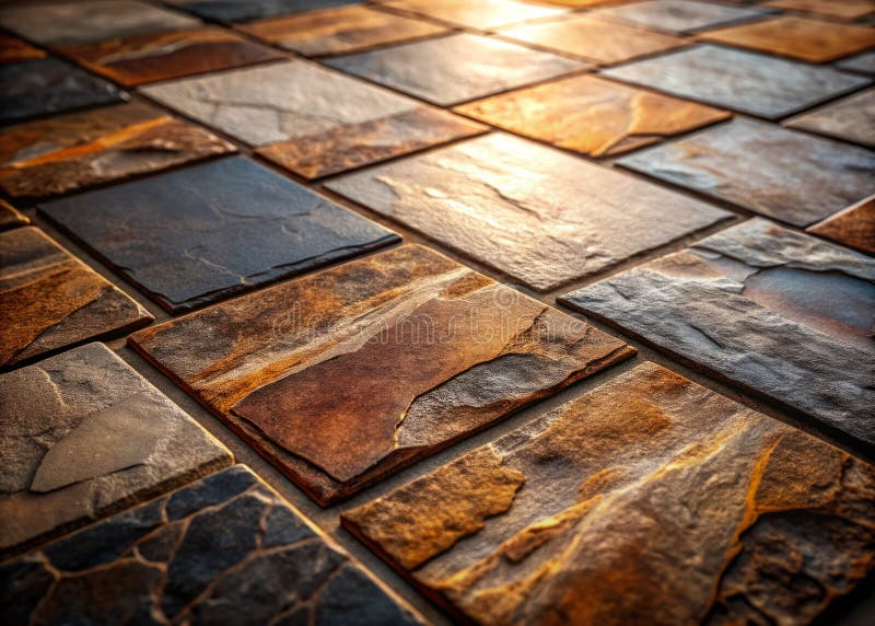 Detailed Closeup of Rustic BrownGrey Stone Tile Texture Uneven Edges ...