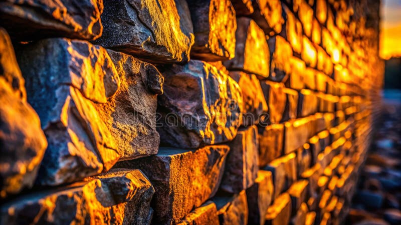 Detailed CloseUp of a Rustic Stone Wall a Study in Textural Depth and ...