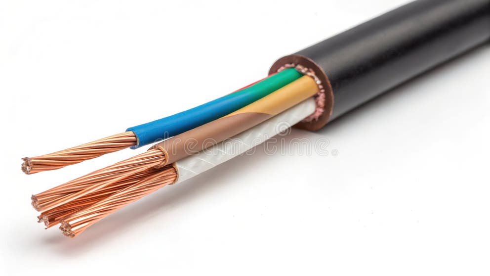 Detailed Closeup of a Shiny Copper Electrical Cable a Look at the ...