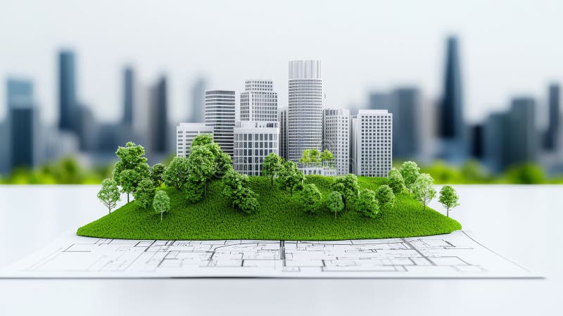 A Detailed Closeup of a Sustainable Construction Blueprint Featuring ...