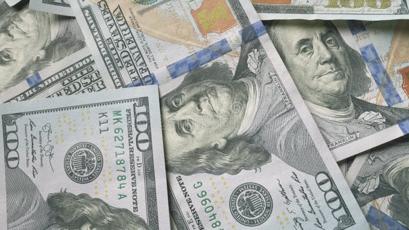 A Detailed Closeup View of American Dollars in Multiple Denominations ...